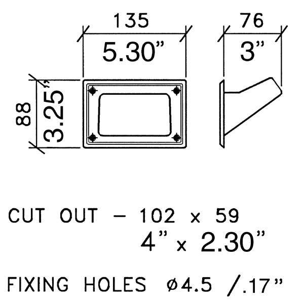 Plastic Recessed Handle 135 x 88mm