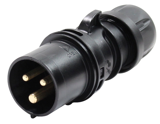PCE 013-6X 3 Pin 240v 16A Cable Plug (Black)