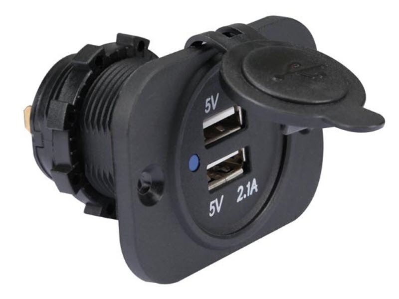 Twin USB Panel mounted charger 5V 2.1A CC094