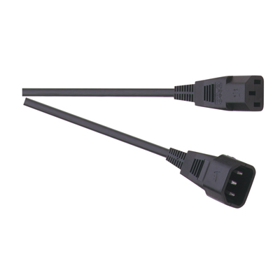 IEC Mains extension lead - 1m Black | 568-128