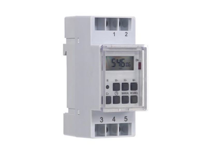 DIN Rail mounted 220Vac Daily/Weekly Timer, SPDT 16A