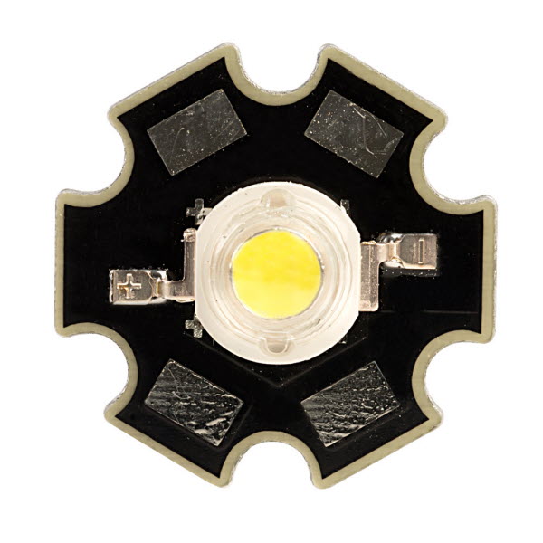 1W High Power LED Star - Cold White 130lm
