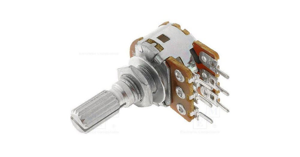 50k Dual Linear (B) 16mm PCB Mounting Potentiometer | 949-350